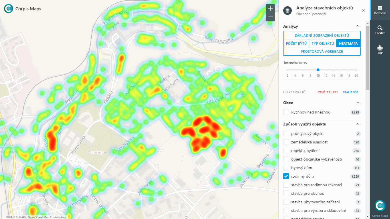 Odhalte svůj obchodní potenciál z dat stavebních objektů - Corpis Maps